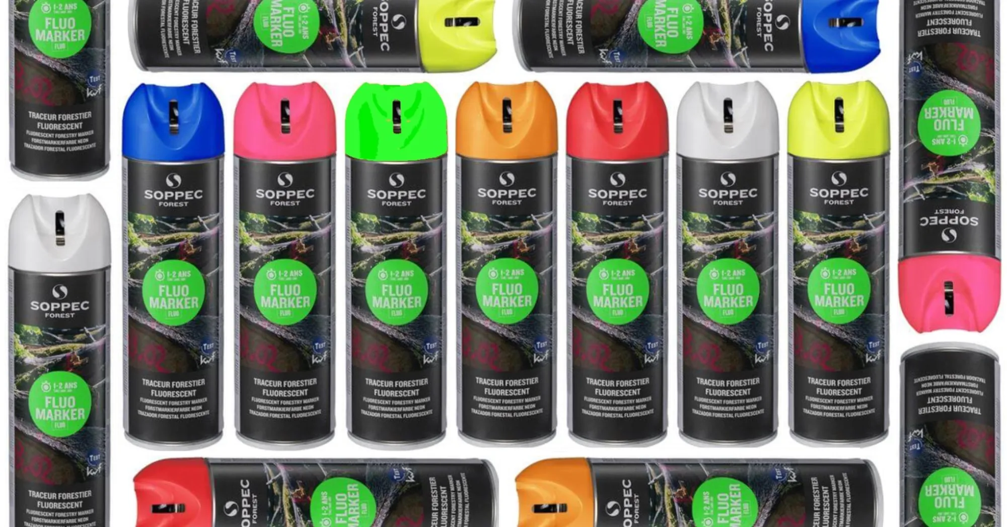 Soppec Fluo Marker Spray Available in Full Range of Colours